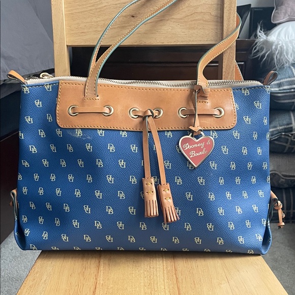 Dooney & Bourke | Bags | Dooney Bourke Blue And Brown Shoulder Bag ...